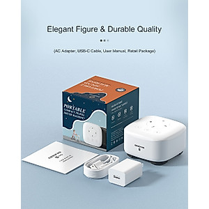 White Noise Machine, Sleep Sound Therapy with 24 Soothing Sounds for Adults Baby Sleeping,3 Auto-Off Timer, Memory Function Sleeping Sound Machine for Nursery Office Home, AC Powered-White