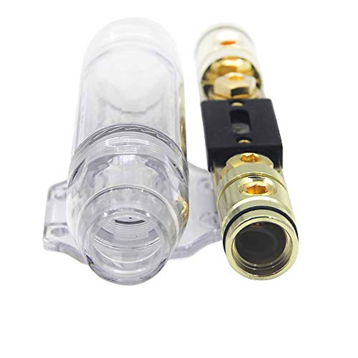 ZOOKOTO 250A 0/2/4 Gauge AWG Car Auto Audio Amplifier 1 in 1 Out ANL Fuse Holder Cable Blocks Distribution Holder Gold Plate