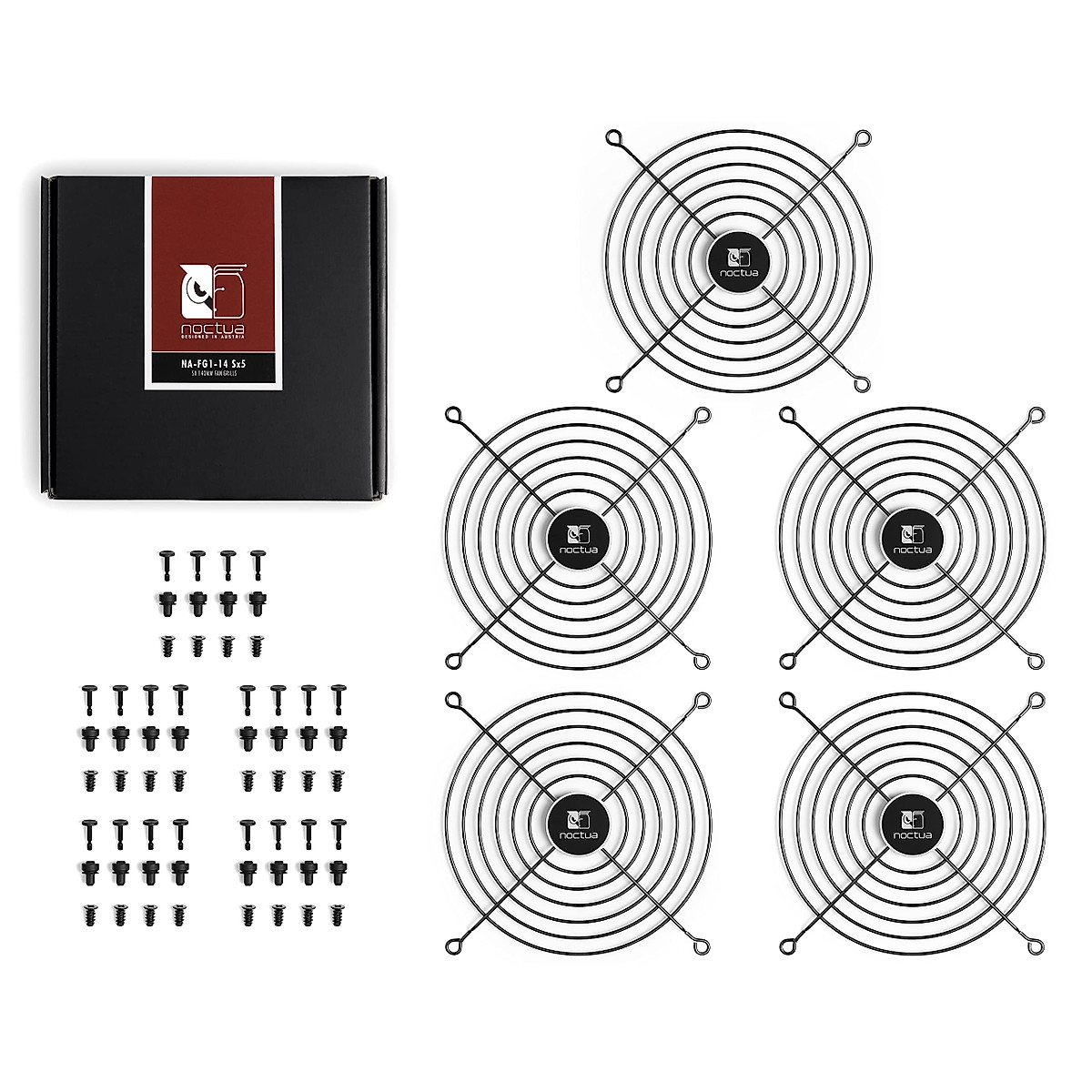 Noctua NA-FG1-14 Sx5, Fan Grills for 140mm Fans (Set of 5, Black)