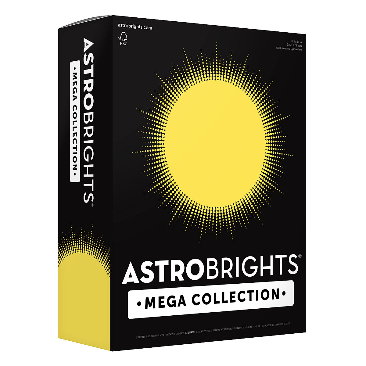Astrobrights Mega Collection, Colored Paper, Punchy Pastel Lemon Twirl, 625 Sheets, 24 lb./89 gsm, 8.5" x 11" - MORE SHEETS! (91731)