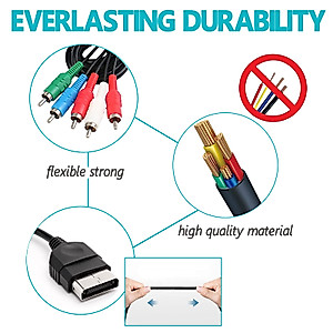 Jedihra 6FT AV Component Cable for Classic Original Xbox RCA Audio Video HD Cord (1 Pack)