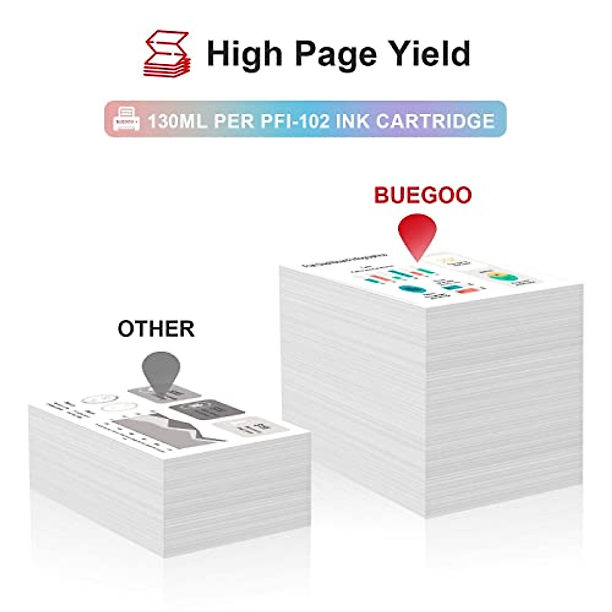 PFI-102 130ml Cyan Ink Tank Cartridges Compatible for Canon PFI102 PFI-102C for IPF500 IPF510 IPF600 IPF605 IPF610 IPF650 IPF700 IPF710 IPF655 IPF720 IPF750 IPF755 IPF760 IPF765 LP17 LP24 Printer