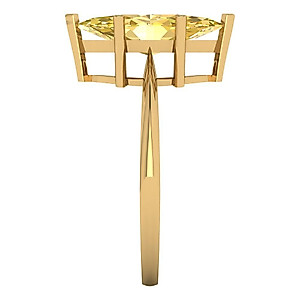 Clara Pucci 2.50 ct Marquise Cut Solitaire Natural Yellow Citrine gemstone Bridal Designer Anniversary Engagement Ring 14k Yellow Gold