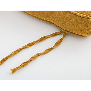 Happiness Decoration 2 Pack Chair Cushions for Dining Chairs with Ties Thick Soft Non Slip Seat Cushions Washable Tatami Square Comfortable Tufted Chair Pads,18" x 18" (Orange)