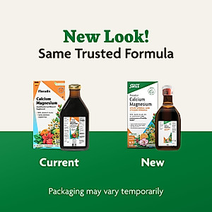 Floradix Calcium Magnesium Liquid Herbal & Mineral Supplement - Bone & Joint Support Supplement with Calcium, Magnesium, Vitamin D & Zinc - Vegetarian, Non-GMO - 17 fl oz