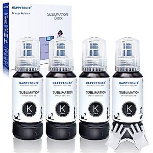 HAPPYTONER Free Syringe Sublimation Ink for Epson 2803 et 2800 2720 2850 4800 2760 5800 15000 ST-2000 Ecotank Printers Auto-Fill/Anti-UV