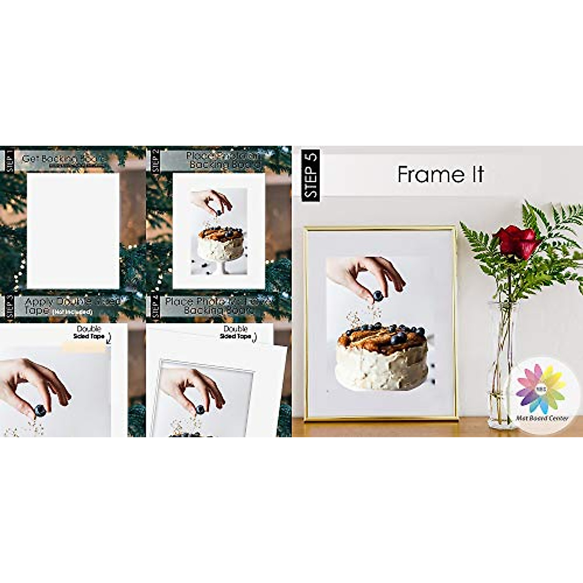 Mat Board Center, 16x20 Uncut Backer Boards - Full Sheet - for Art, Prints, Photos, Prints and More, White Backing, 10-Pack