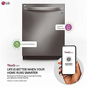 LG LDT7808BD 42dB Black Stainless Top Control Dishwasher