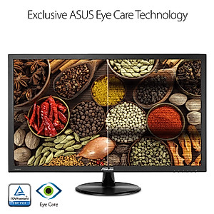 ASUS 21.5 inch Ultra Slim Gaming Computer Monitor - Full HD 1920x1080, 1ms Response Time, Built-in Speakers, HDMI Port, VGA Port - VP228HE