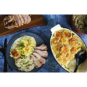 1.58 Qt Enameled Cast Iron Oval Roaster, Casserole Dish, Lasagna Pan, Deep Roasting Pan, for Cooking and Baking - Small 13.4" x 8.46" - Red