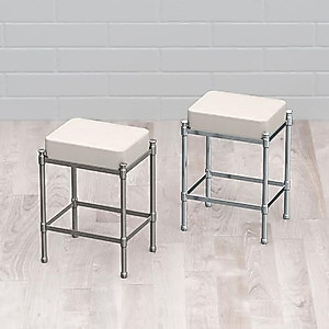 Gatco 1357 Rectangle Vanity Stool, 19.5" H, Satin Nickel