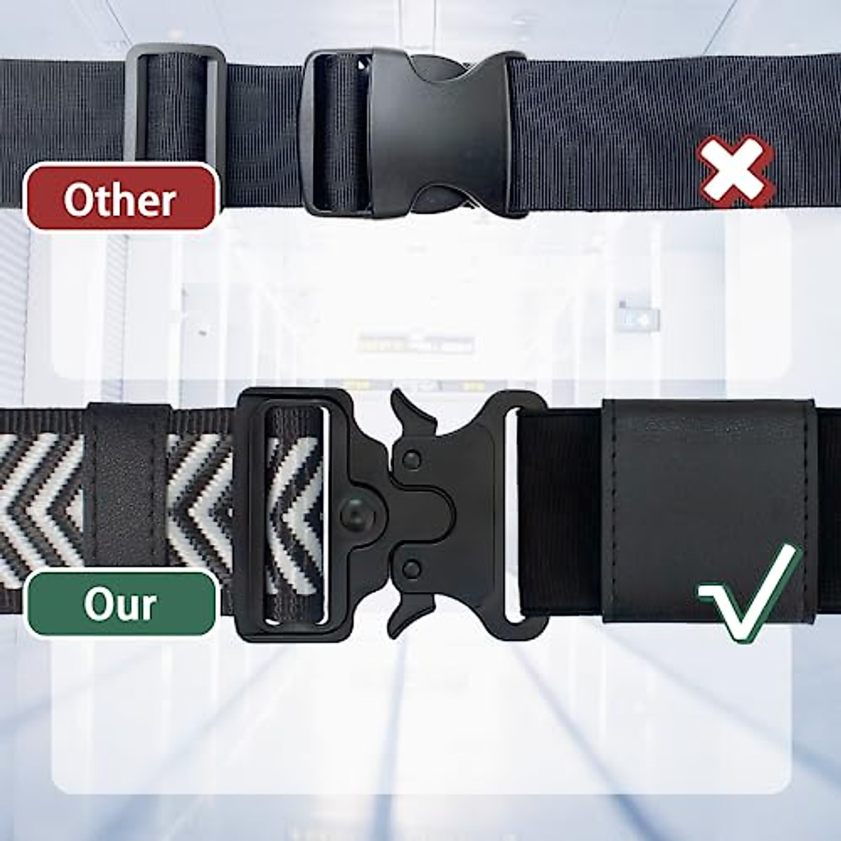 Travel Belt for Luggage - Stylish & Adjustable Add a Bag Luggage Strap for Carry On Bag - Airport Travel Accessories for Women & Men (Rocket)