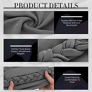 9 Pack Braid Turban Cap for Women Ethnic Bohemia Twisted Hair Cover Wrap Hat African Pre Tied Bonnet Chemo Cancer Braid Turban Hat Beanies Headwear Multicoloured