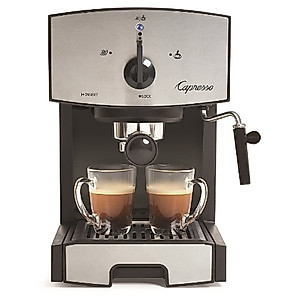 Capresso 117.05 Stainless Steel Pump Espresso and Cappuccino Machine EC50, Black/Stainless