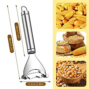 2 Pcs Corn Peeler Corn Planer Thresher Stainless Steel Corn Peeler for Corn On the Cob Corn Kernel Remover Tool Magic Corn Stripper Tool Corn Cutter Corn Scraper with Ergonomic Handle for Kitchen