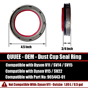 Dust Bin Sealing Rings Replacement For Dyson V11 SV14 SV15 / V15 SV22 Bin Parts, Compatible With Dyson Part 970050-01 965443-01 Bin Cups