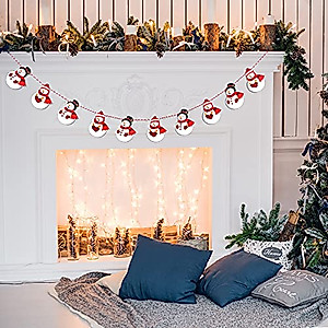 Christmas Wooden Snowman Bunting Banner Xmas Snowman Garland Christmas Hanging Snowman Banner 6.56 ft Xmas Party Decorations for Christmas Festive Holiday Home office Winter Photo Props Decoration