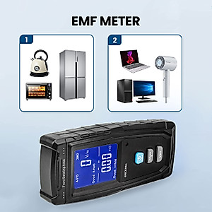 ERICKHILL EMF Meter Rechargeable Digital Electromagnetic Field Radiation Detector with LCD Hand-held Tester, Ghost Hunting EMF Detector for EMF Inspections, Office, Home, and Outdoor