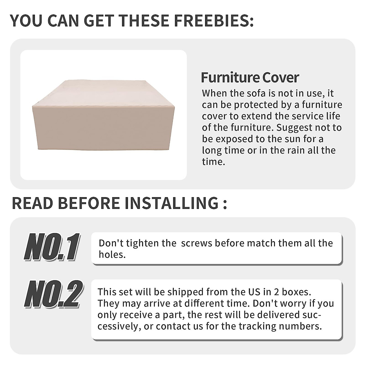 Outdoor PE Wicker Patio Furniture Set 4 Piece Dark Brown Rattan Sectional Loveseat Couch Set Conversation Sofa with Storage Box Glass Top Table and Non-Slip Grey Cushion