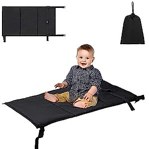 Airplane Footrest for Kids,Travel Airplane Toddler Bed,Portable Toddler Bed for Travel,Travel Foot Rest for Airplane Flights,Travel Seat Cushion for Airplane,Airplane Seat Extender for Kids (Black)