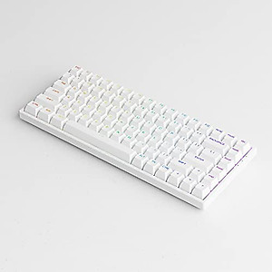 Akko Keycaps Top Printed Shine-Through with ASA Profile, White Keycaps PBT Double-Shot Keycaps for Mechanical Keyboards
