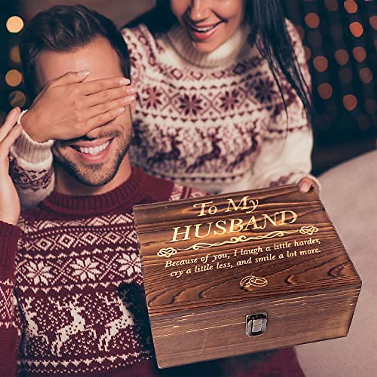 GreenCor Anniversary for Husband, Men, Him- Engraved 'To My Husband' Whisky Glass Gift Set for Birthday, Wedding Annniversary