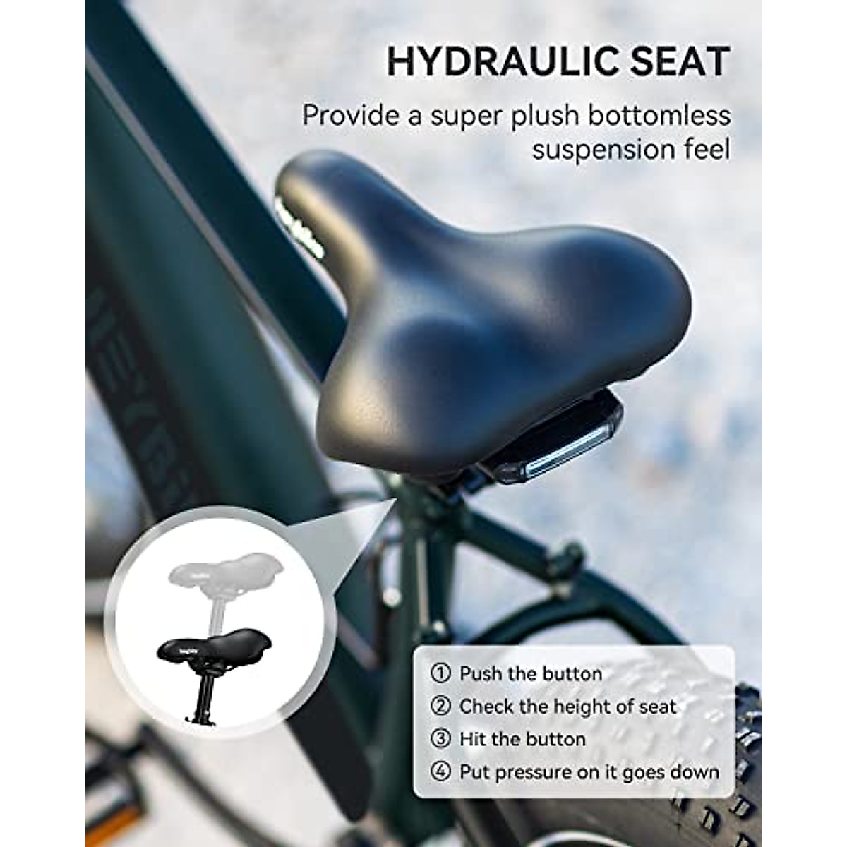 Heybike Brawn Electric Bike for Adults 48V 18Ah Removable Battery Ebike with 750W Motor, 28MPH Max Speed, Hydraulic Front Fork 26" Fat Tire (Brawn-Green, Green)