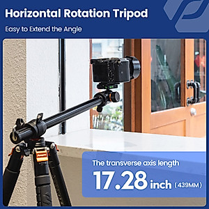 Fotopro 68 inch Camera Tripod Horizontal 360 Tripod Portable Monopod with Ball Head 16KG Load Capacity Quick Release Plate, for Travel and Work