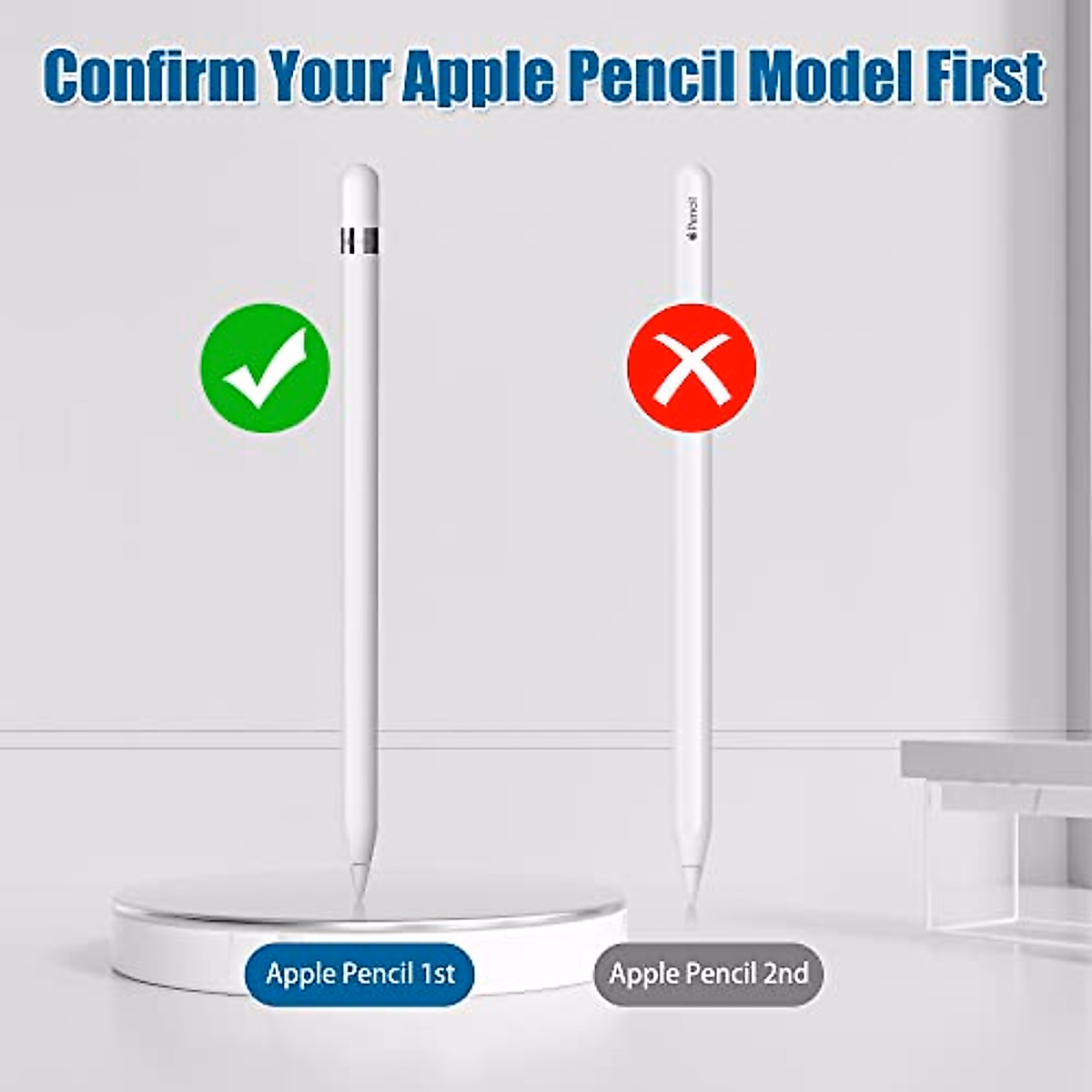 AGVEE 5ft Charging Adapter Cable for Apple Pencil 1st Generation, USB-A Male to Lightning Female Connector Charger Cord Coupler Enables Apple Pencil Pen 1st Gen Match iPad 10, Dark Gray
