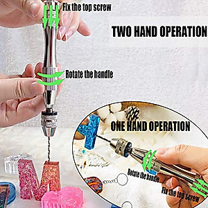 Pin Vise for Resin Casting Molds, Pin Vise Hand Drill Set with 20PCS Drill Bits (0.8-3mm), Precision Hand Drill Tools for Resin, Jewelry Keychain, Pendant
