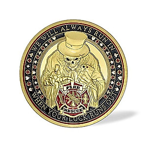 Firefighters Challenge Coin Thin Red Line Fire Dept.
