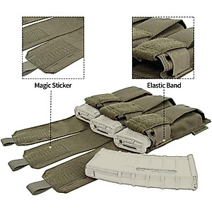 EXCELLENT ELITE SPANKER Tactical Molle Single/Double/Triple Mag Pouch for M4 M14 M16 AR15 AR10 G36 Magazine Holds 2 Mags(Ranger Green)