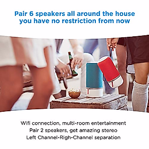 Libratone ZIPP Portable WiFi + Bluetooth Wireless Speaker - Compatible with Alexa (Victory Red)