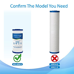 Waterdrop Whole House Water Filter, Replacement for 3M Aqua-Pure AP810, Whirlpool WHKF-GD25BB, GE GXWH40L, GXWH35F, Culligan RFC-BBSA, 5 Micron, 10" x 4.5", Well & Tap Water Filter, Pack of 4, Bundle