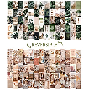 LIIGEMI 70PCS Botanical Wall Collage Kit Aesthetic Pictures，Bedroom Decor for Teen Girls, VSCO Room Decor, Boho Trendy Decor Photo Collection，Double- Sided, 70 Set 4x6 Inch