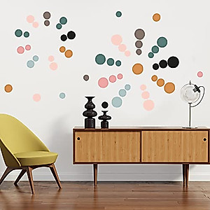 Colorful Polka Dots Wall Decals Boho Rainbow Wall Stickers Murals for Boys Girls Bedroom Living Room Classroom Playroom Decor 112pcs Dots Boho Vinyl Removable Art Wall Stickers