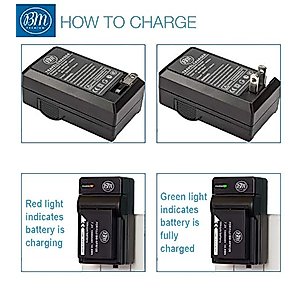 BM Premium NP-W126S High Capacity Battery and Charger for Fujifilm FinePix X-S10, X-T100, XT-200, X-100F X-100V X-A7 X-H1 X-T10 X-T20 X-T30 X-A3 X-A5 X-A10 X-E1 X-E2 X-E2S X-E3 X-T1 X-T2 X-T3 Cameras
