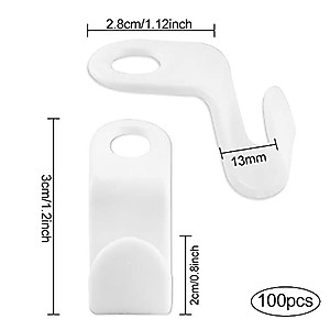 100 PCS Clothes Hanger Connector Hooks White Cascading Clothes Hangers Hooks Clothes Closet Cascading Connection Hooks for Space Saving Closet Cascading Clothes Hangers (White)