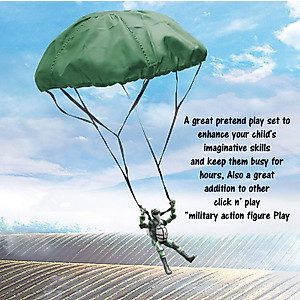 Click N' Play Military Toys Airborne Trooper 10 Piece Play w/Accessories Military Action Figures Toy Set with Soldier Men &Military Accessories, Army Men Toys for Boys Ages 3 Military