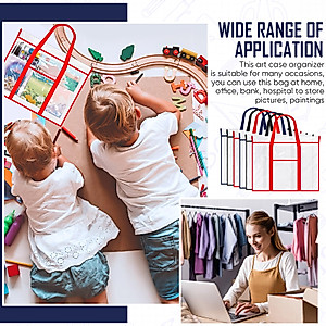 Huhumy 6 Pack Large Poster Storage Bag 29 x 31 Inch Art Portfolio Bag Bulletin Board Holder PVC Art Portfolio Case Transparent Art Organizer Portfolio Folder Chart Container for Teacher Paper