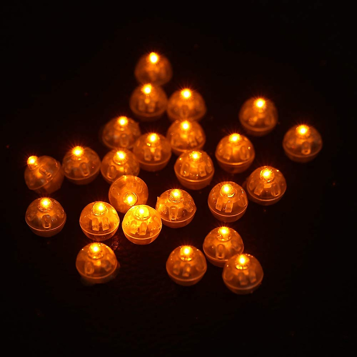 Duokon 100Pcs/lot Round Led Ball Lamps Balloon Lights Lern Christmas Wedding Party Decor (Yellow)