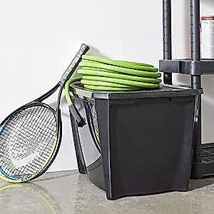 Life Story Black 20 Gal Stackable Organization Storage Box Container (7 Pack)