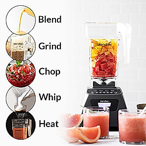 Blendtec Classic 575 Blender, 90 oz WildSide+ Jar, and Spoonula Spatula - Kitchen Blender Bundle - Black