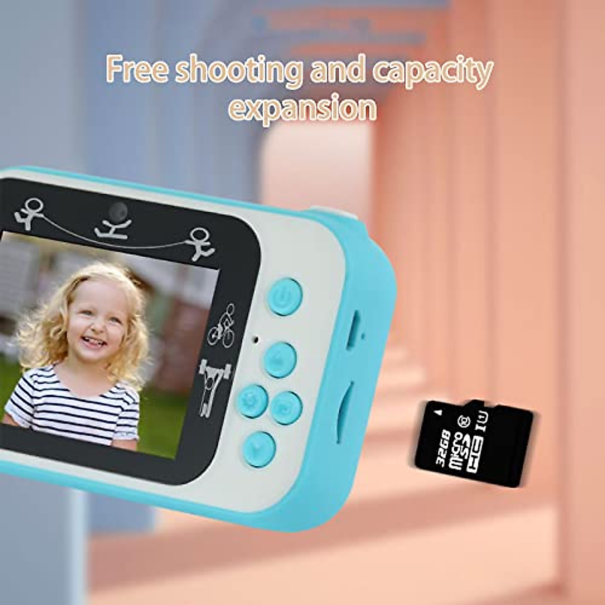 Kids Digital Camera - SLR Camera, High-Definition Front and Rear Dual-Camera, Children's Camera, Can Take Photos and Videos, Listen to Music and Play Small Games, Children's Gift