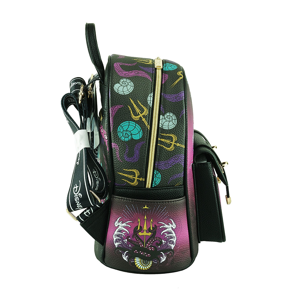 Wondapop Disney Ursula 11" Vegan Leather Fashion Mini Backpack