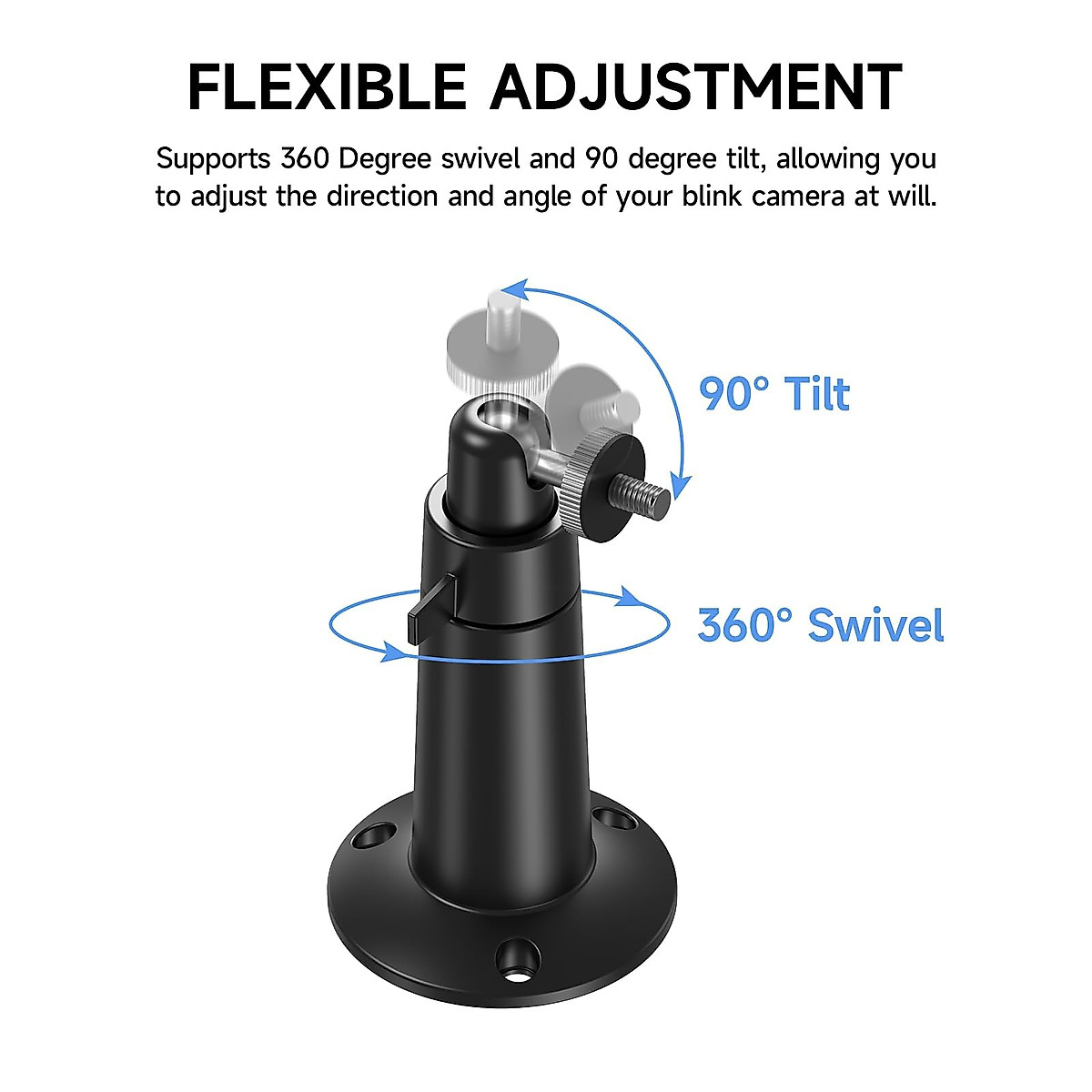 OLAIKE Housing and Metal Wall Mounting Bracket(3 Pack) for Blink Outdoor 3 (3th Gen) /XT/XT2,Weatherproof Protective Cover & 360° Adjustable Security Mount with Blink Sync Module Outlet Mount, Black