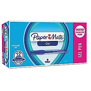 Paper Mate 1753366 Gel Pens, Retractable, 1.0mm, Bold Point, Blue Ink/Barrel