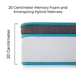 LINENSPA 8 Inch Memory Foam and Innerspring Hybrid Mattress – Twin Mattress – Bed in a Box – Medium Firm Mattress