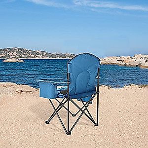 ARROWHEAD OUTDOOR Portable Folding Camping Quad Chair w/ 4-Can Cooler, Cup-Holder, Heavy-Duty Carrying Bag, Padded Armrests, Supports up to 330lbs