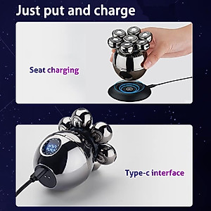 Head Shavers for Bald Men, 5 In 1 Shaver Electric Shaver Men Grooming Kit Wet Dry Beard Hair Trimmer Electric Razor Rechargeable Bald Head Shaving Machine LCD Display